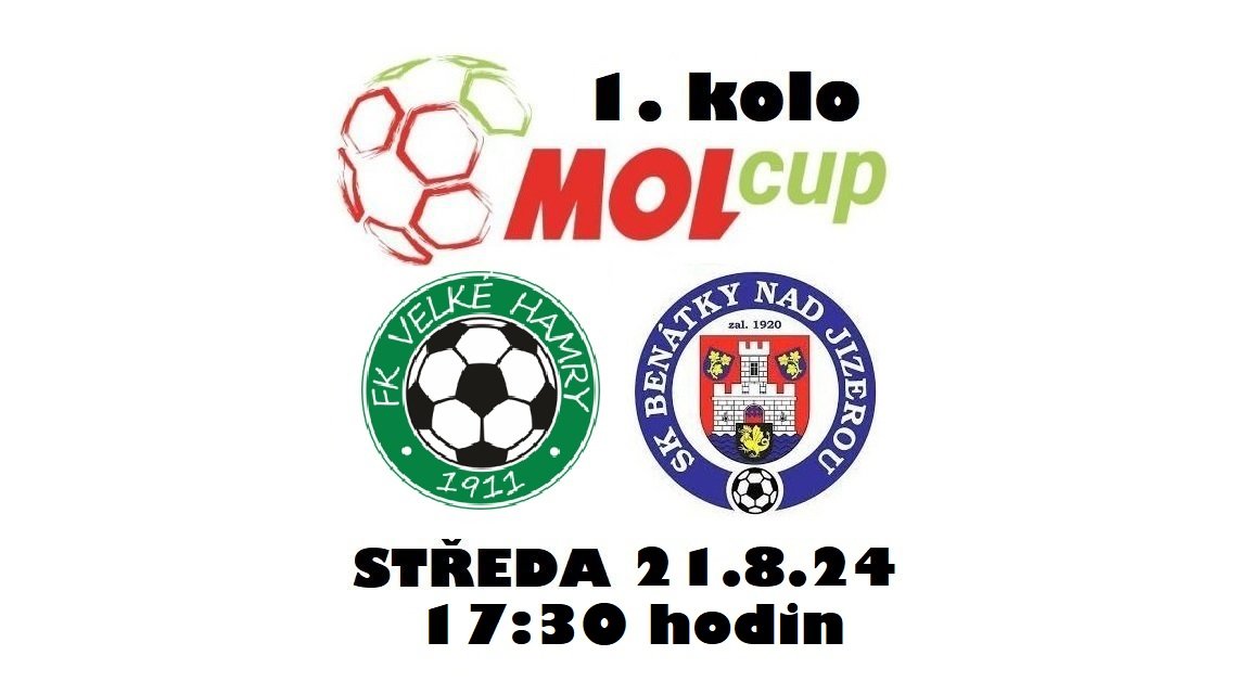 V 1. kole poháru MOL Cup míříme ve středu na hřiště týmu FK VELKÉ HAMRY ...